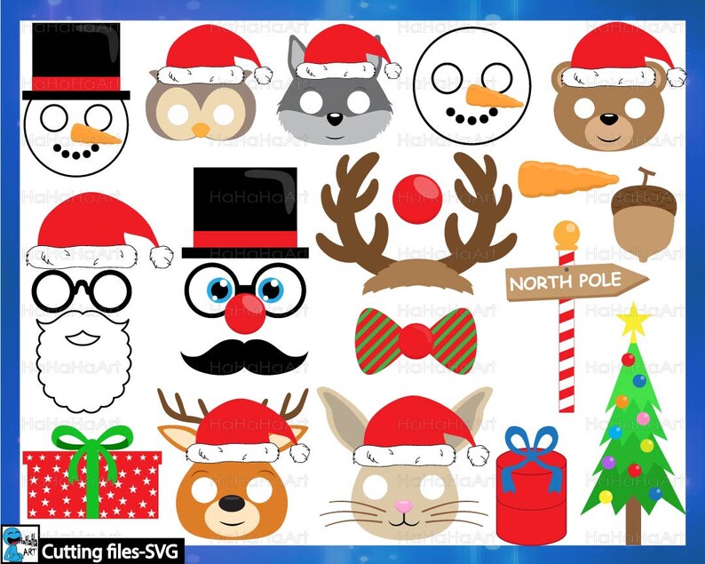 Christmas Animals Props Cutting Files SVG JPG Digital | Etsy