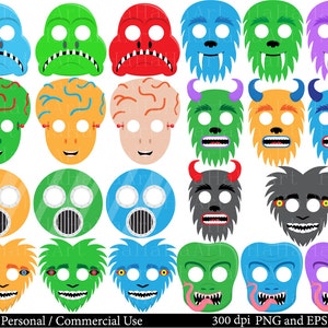 Monster Props Set Clipart Digital Clip Art Graphics - Etsy