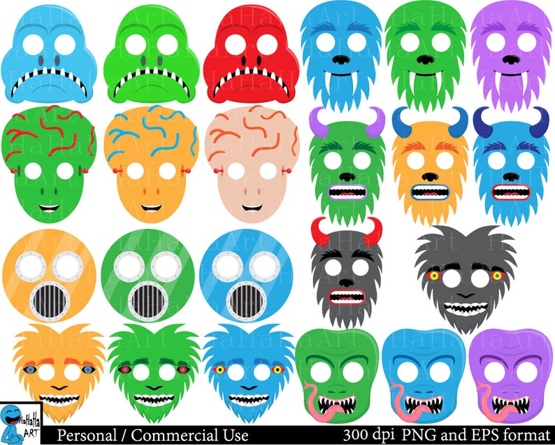 Monster Props Set Clipart Digital Clip Art Graphics - Etsy