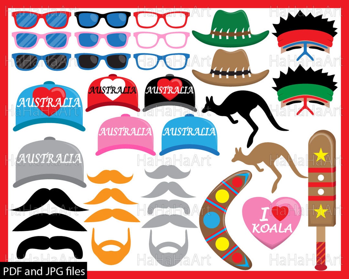 Australia Props Clipart PDF JPG Digital Graphic Design - Etsy