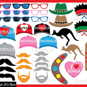 Australia Photo Booth Props – Party Clip Art (PDF & JPG) - Etsy