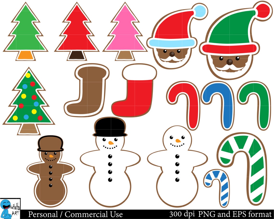 Christmas cookies Set Clipart Digital Clip Art Graphics | Etsy