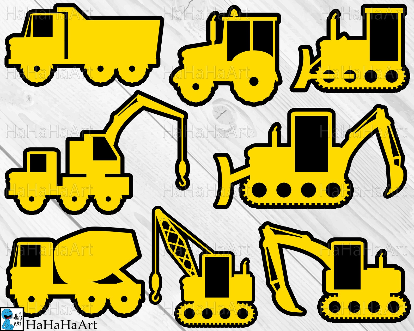 Construction Machines Clip Art / Cutting Files Svg Eps Dxf - Etsy