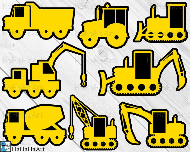 Construction Machines Clip Art / Cutting Files Svg Eps Dxf - Etsy