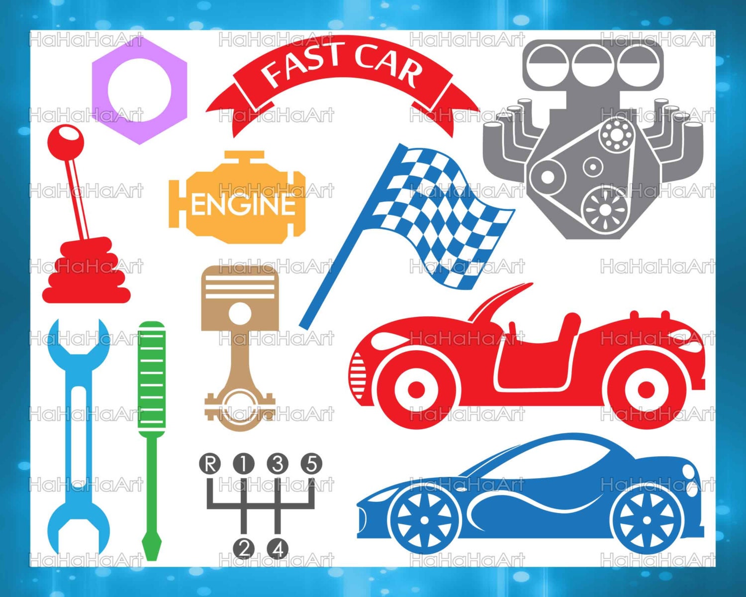 Cars Monogram Color - Cutting Files Svg Png Jpg Eps Dxf Digital Graphic ...