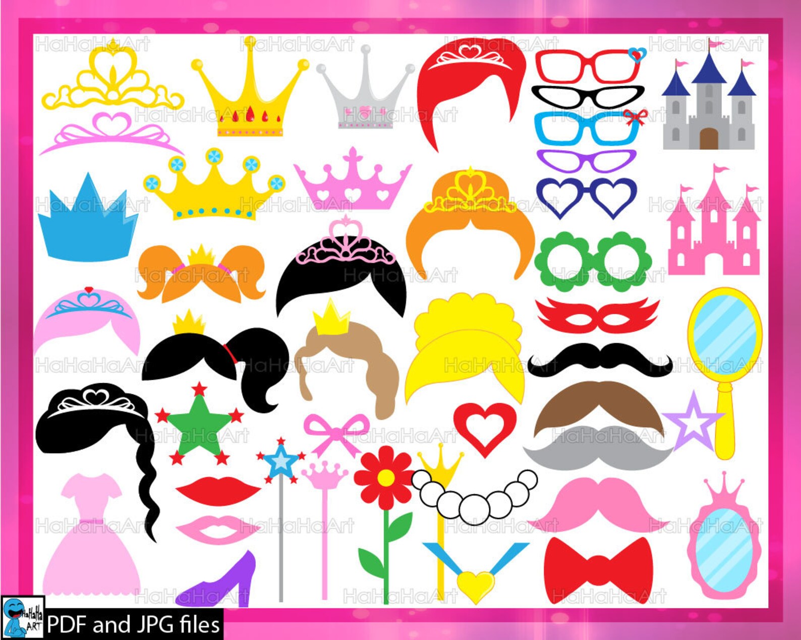 Princess Props Clipart PDF JPG Digital Graphic Design | Etsy