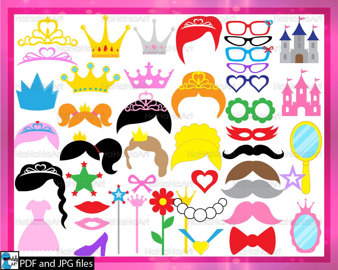 Princess Props ClipArt PDF JPG Digital Graphic Design | Etsy