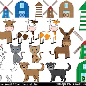 Farm Animals Set Clipart - Digital Clip Art Graphics, Personal ...