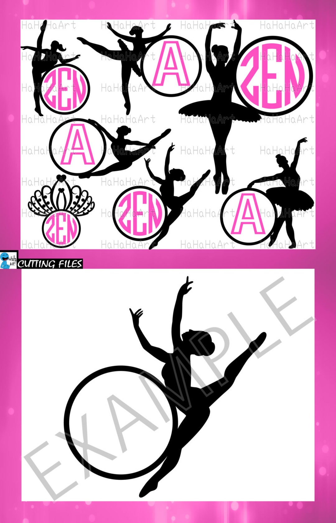 Ballet Girls Frame Black Cutting Files Svg Png Jpg Eps Dxf Digital ...