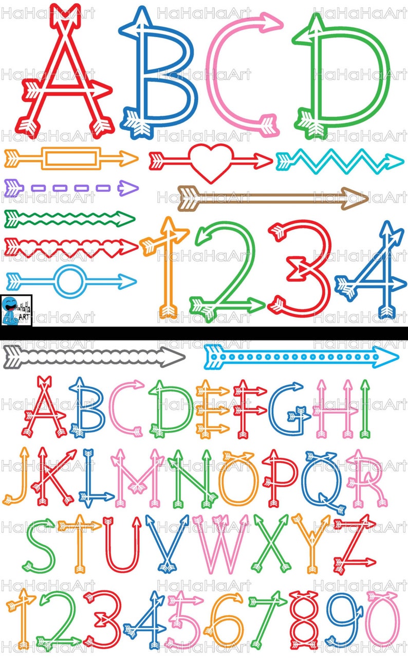 Arrow Alphabet Outline Color Cutting Files Svg Png Jpg Eps - Etsy