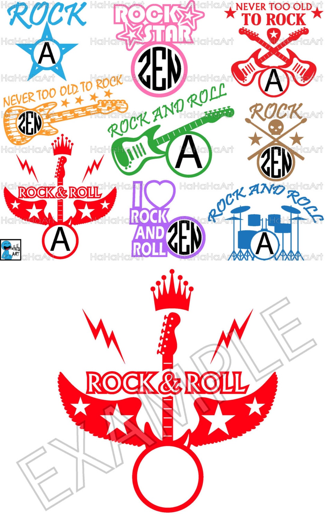 Best Rock and Roll Color Cutting Files Svg Png Jpg Eps Dxf - Etsy