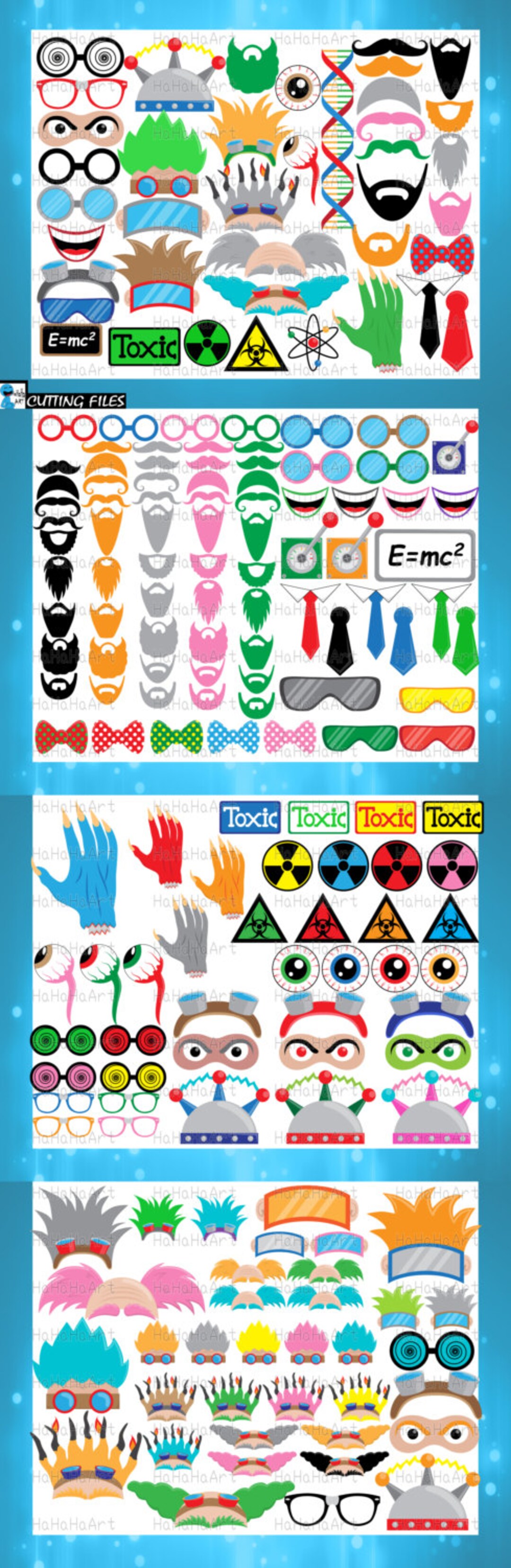 Crazy Scientist Props V2 Cutting Files Svg Png Jpg Eps Dxf Digital ...