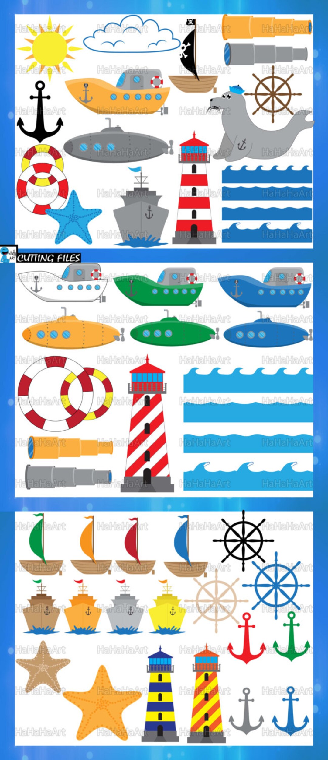 Cute Nautical Cutting Files Svg Png Jpg Eps Monogram Digital Graphic ...