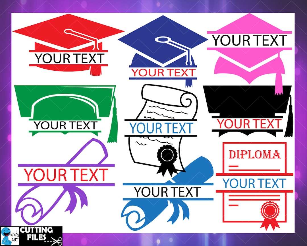 Split Monogram Graduation Digital Cutting Files SVG Eps Png Jpg Dxf ...