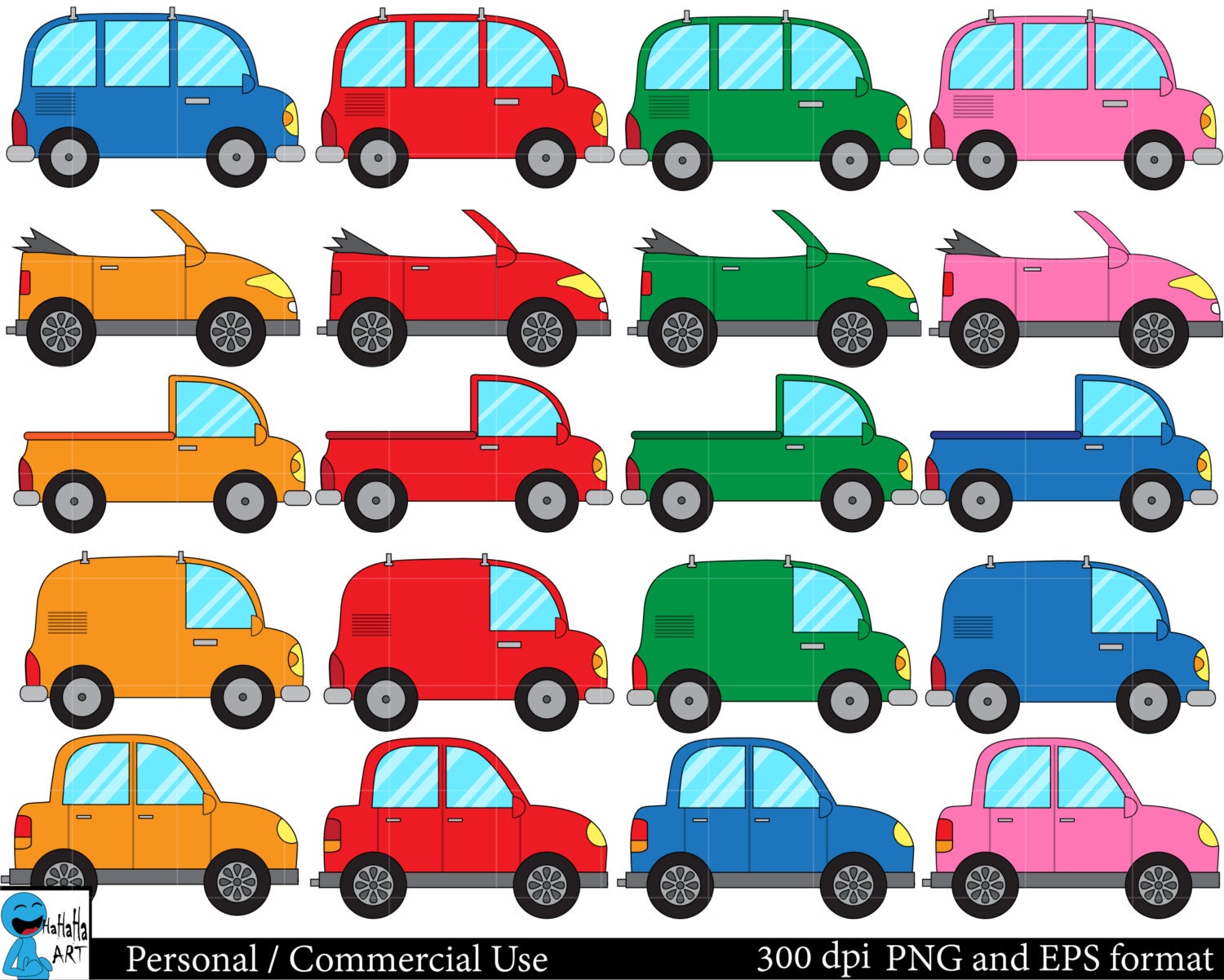 Cars Set Clipart Digital Clip Art Graphics Personal - Etsy