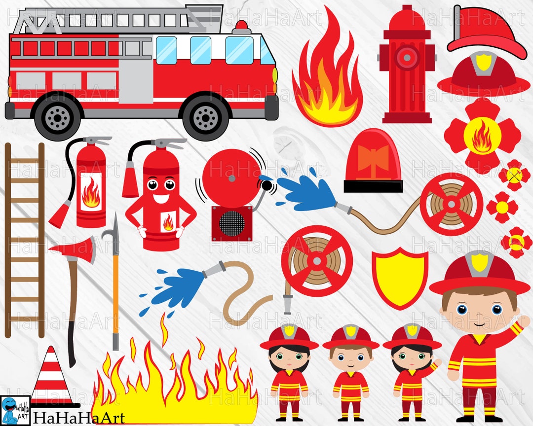 Firefighters - Clip Art / Cutting Files Svg Eps Dxf Png Jpg Digital ...