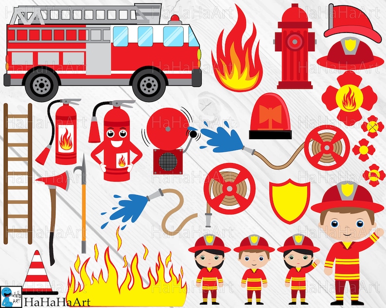 Firefighters Clip Art / Cutting Files Svg Eps Dxf Png Jpg - Etsy