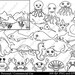 Outline Sea Animals Set Clipart Digital Clip Art Graphics | Etsy