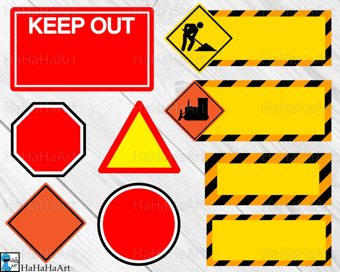Construction Blank Signs - Clip Art / Cutting Files Svg Eps Dxf Png Jpg ...