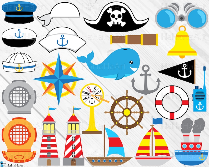Nautical Clipart / Cutting Files Svg Png Jpg Dxf Eps Digital - Etsy