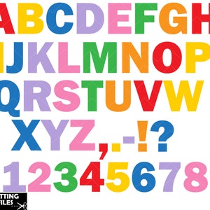 Cute Color Simple Alphabet - Digital Cutting Files Svg Png Jpg Eps ...