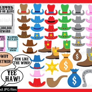Cool Cowboy Props PDF and JPG Files Digital Graphic Design Clipart ...