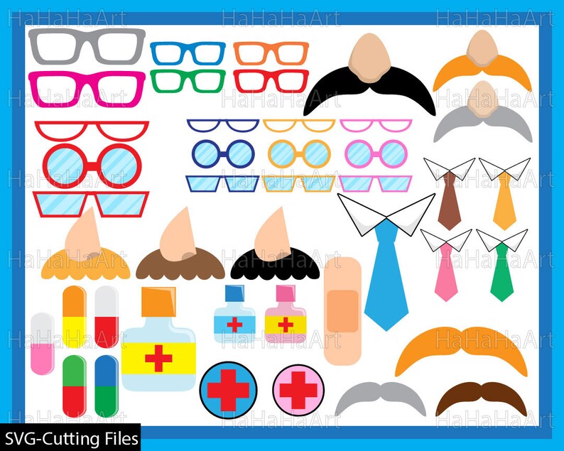 Doctor Photo Booth Props: SVG, JPG Cutting Files (commercial Use ...
