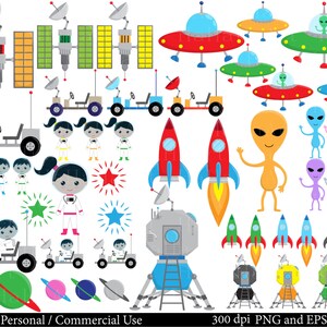 Moon Landing - Set Clipart - Digital Clip Art Graphics, Personal ...