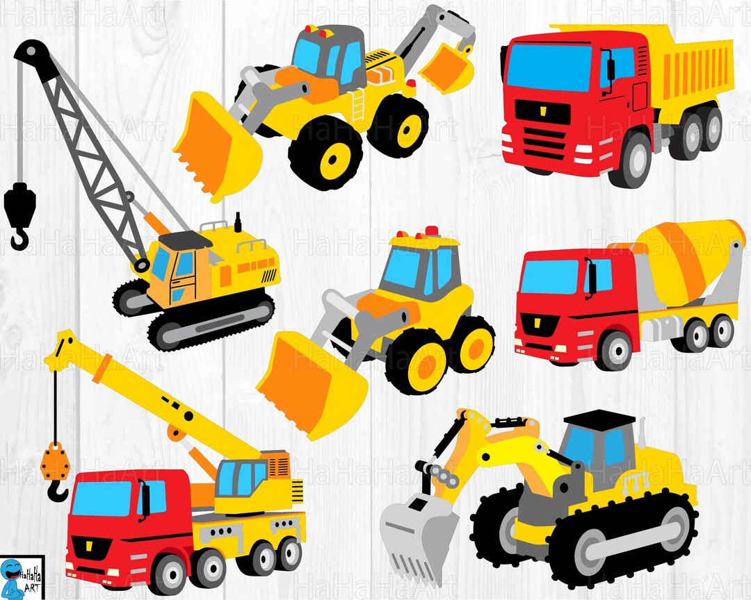 Construction Machines Clipart / Cutting Files Svg Png Jpg Dxf Eps ...