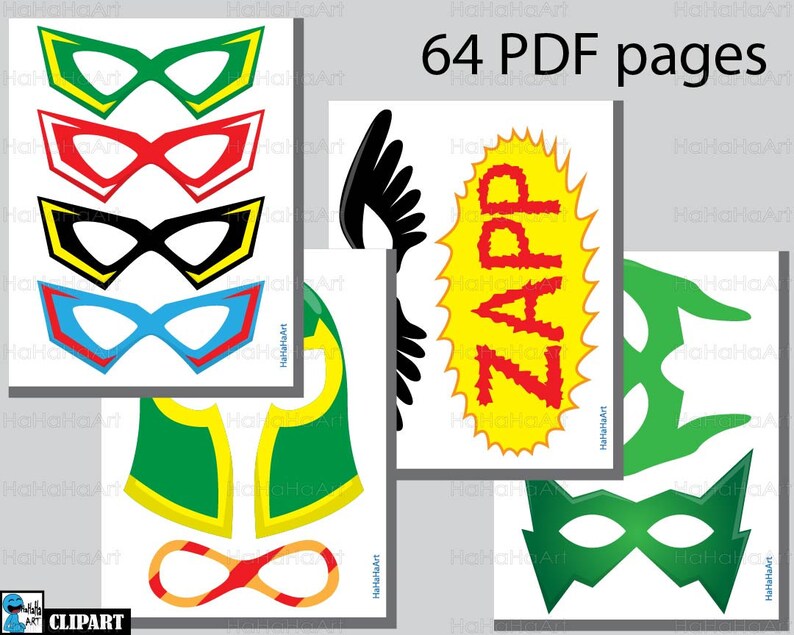 Superheroes Props PDF and JPG Digital Graphic Designs Set | Etsy