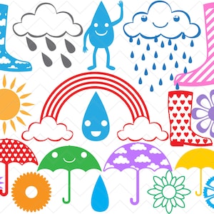 Monogram Funny Rain - Digital Cutting Files Svg Png Eps Jpg Dxf ...