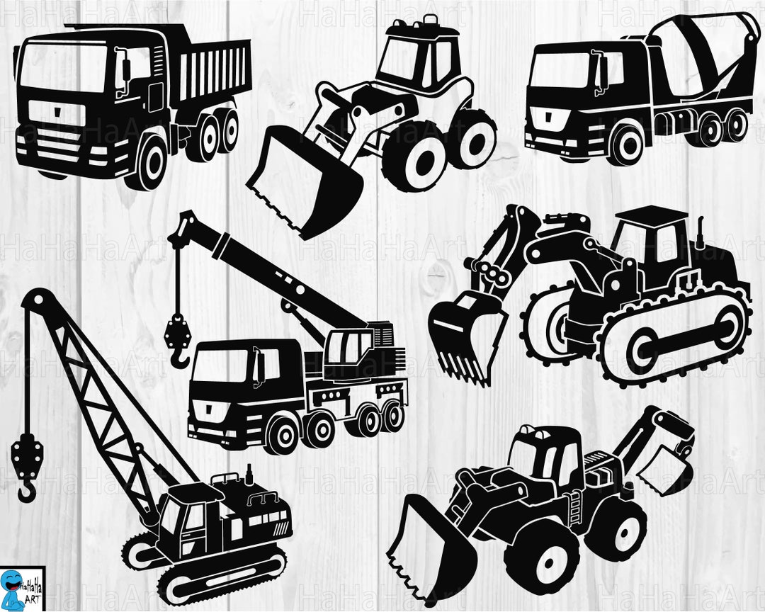 Construction Machines - Clipart / Cutting Files Svg Png Jpg Dxf Eps ...