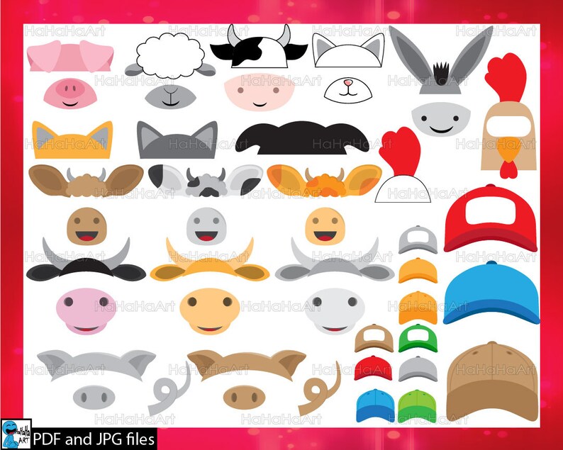 Farm Props Clipart PDF JPG Digital Graphic Design Commercial | Etsy