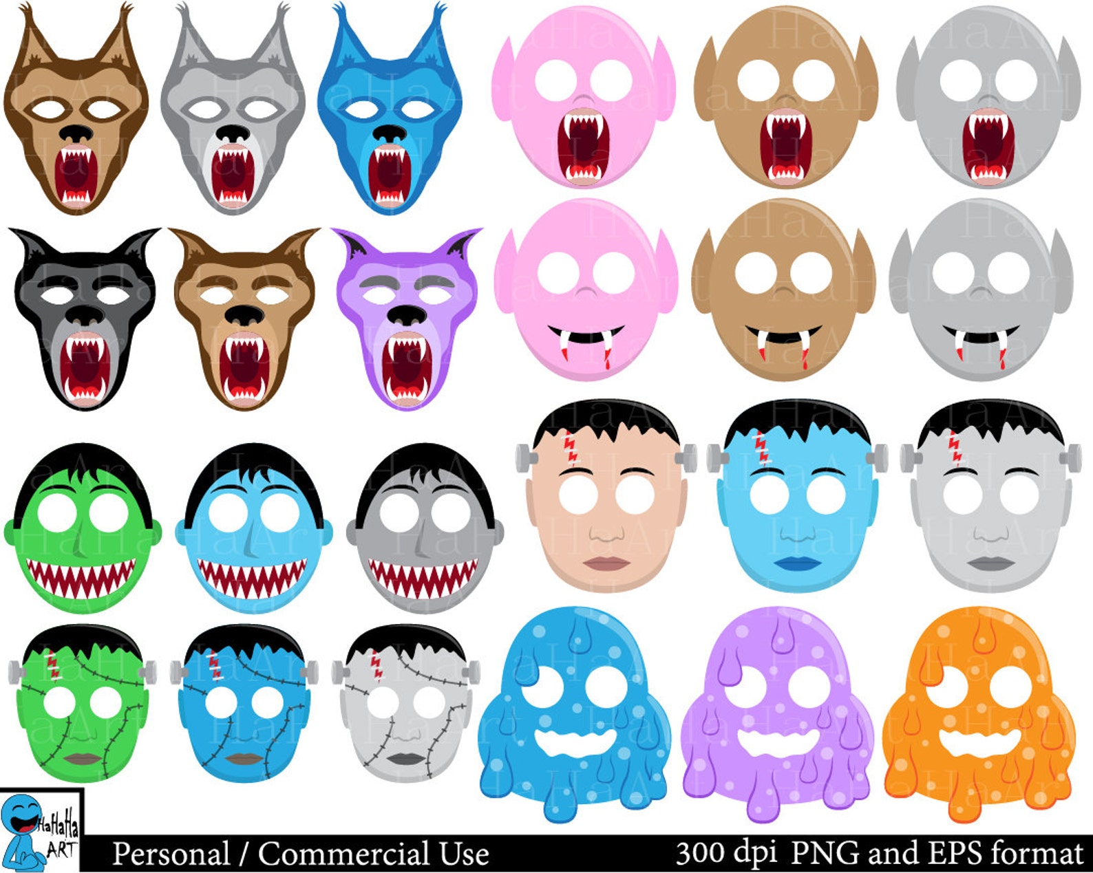 Monster Props Set Clipart Digital Clip Art Graphics - Etsy