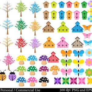 Spring and Summer Set Clipart-151 PNG Files - Digital Clip Art Graphics ...