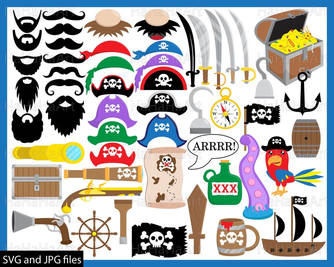 Pirates Props - Cutting Files SVG JPG Digital Graphic Design Commercial ...