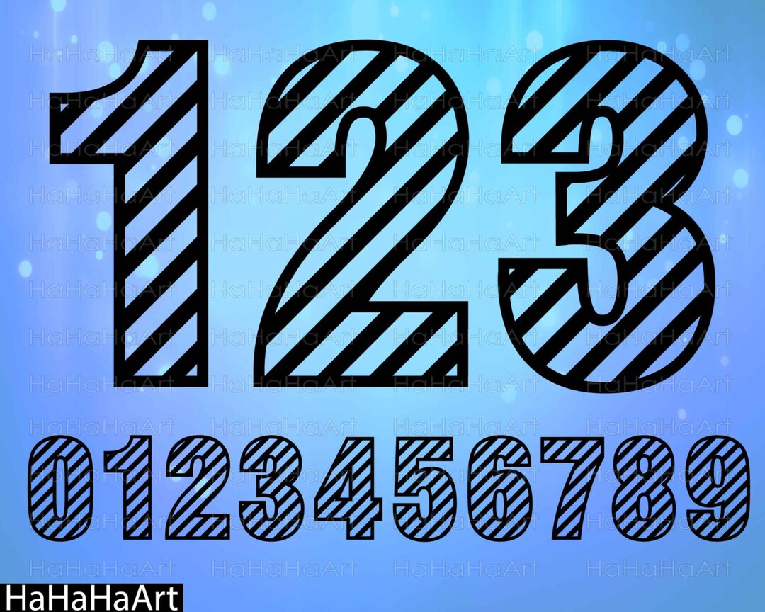 Diagonals Stripe Lines Numbers - Cutting Files Svg Png Jpg Eps Dxf ...