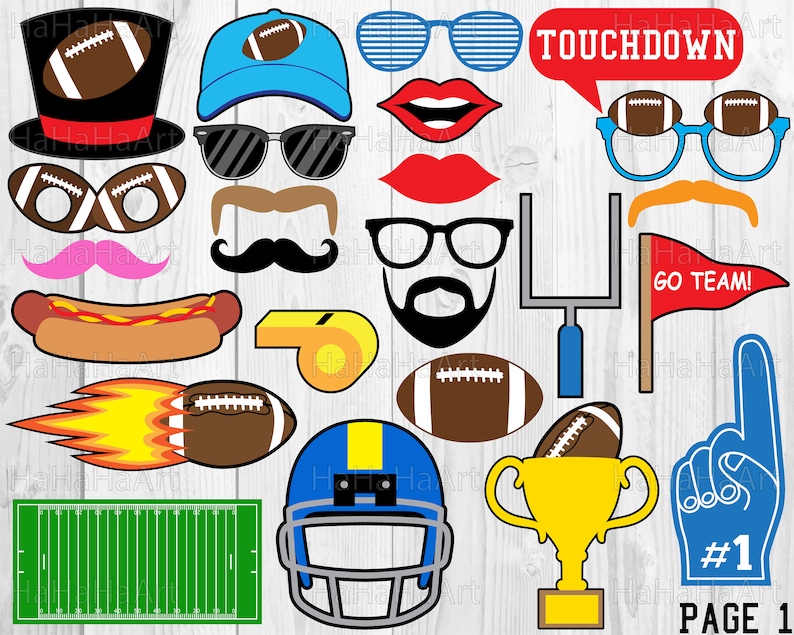 American Football Props - Cutting Files SVG JPG PDF Digital Graphic ...