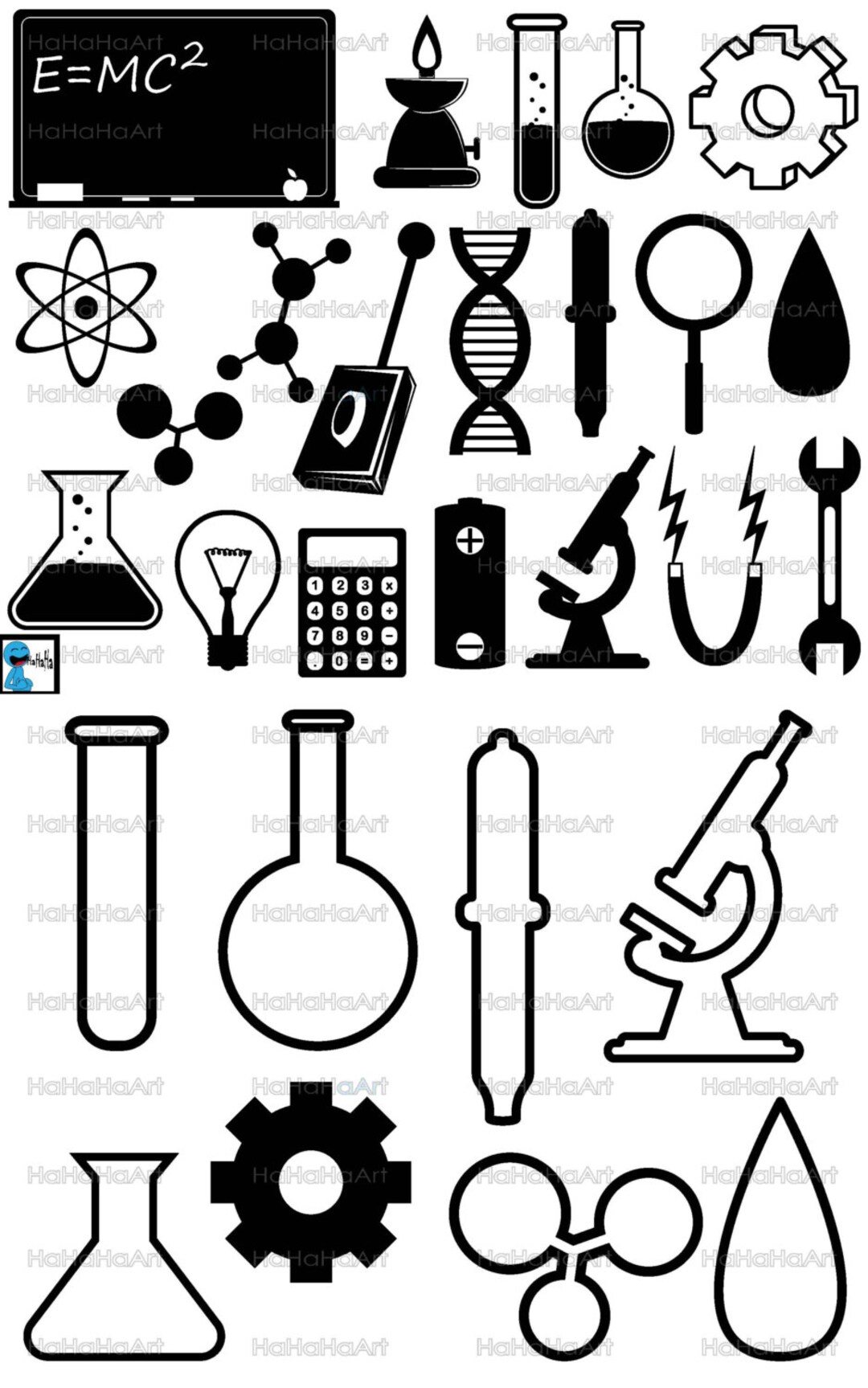 Monogram Laboratory Black Cutting Files Svg Png Jpg Eps Dxf Digital ...