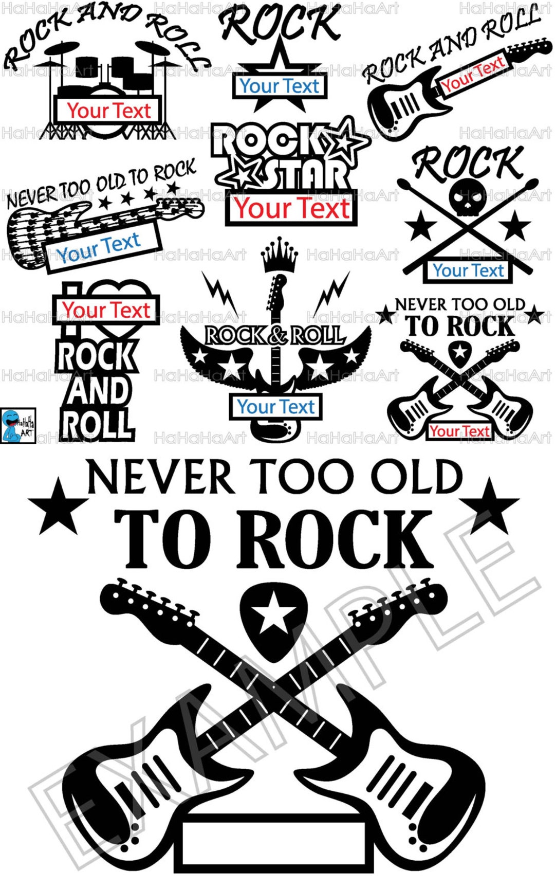 Rock and Roll SVG Bundle – Cutting Files for Cricut, Silhouette ...