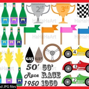 50s Race Car Props V2 - Clipart PDF JPG Digital Graphic Design ...