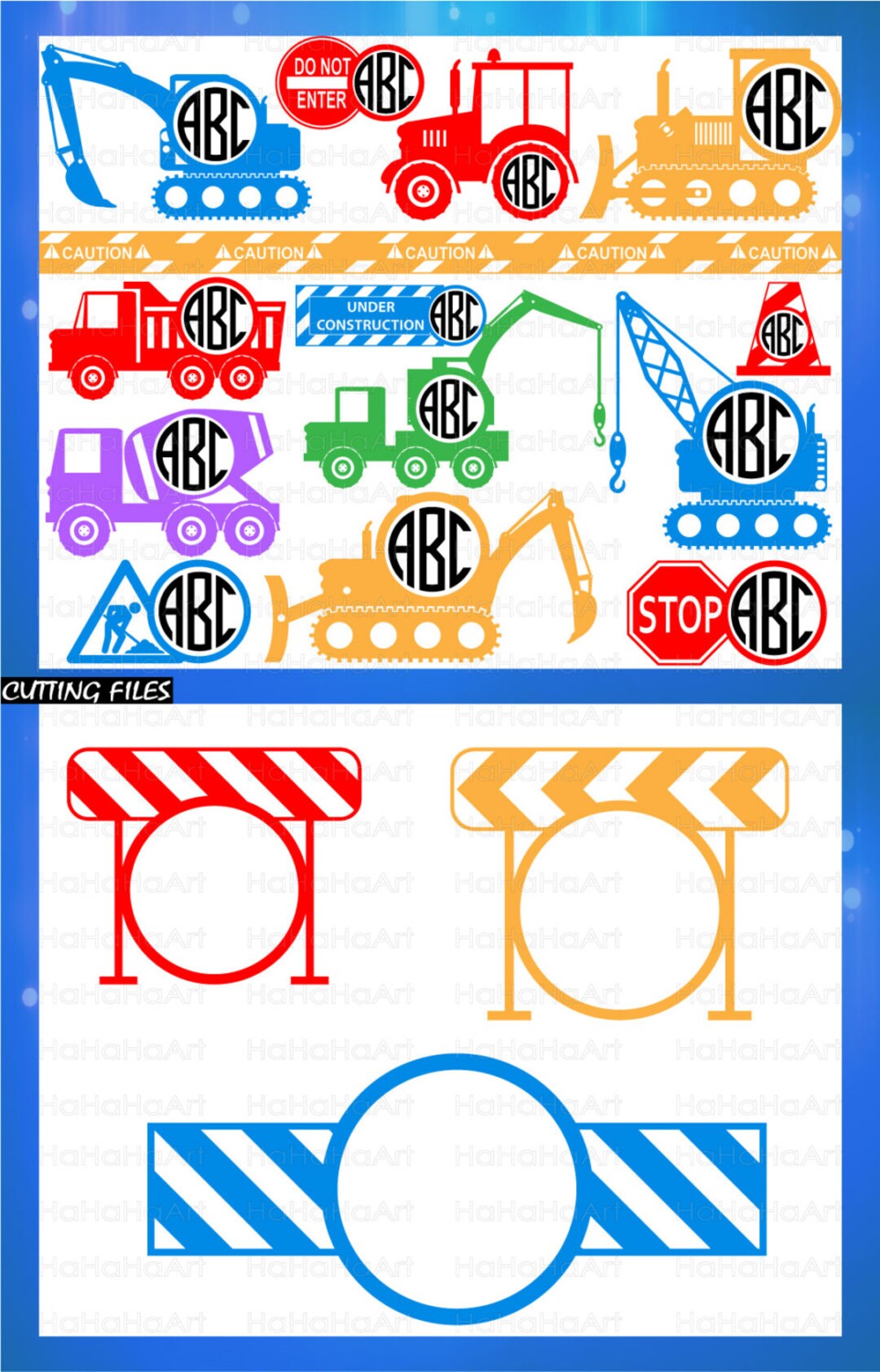Construction Monogram V1 - Cutting Files Svg Png Jpg Eps Dxf Digital ...