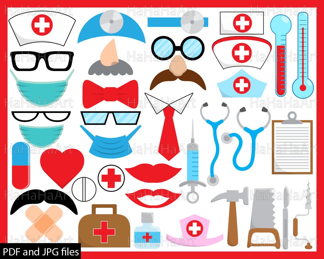 Doctor Props - Clipart PDF JPG Digital Graphic Design Commercial Use ...