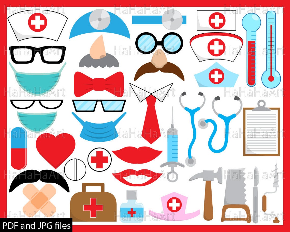 Doctor Props Clipart PDF JPG Digital Graphic Design - Etsy