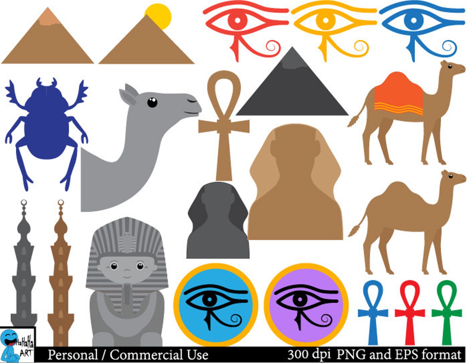 Egypt - Set Clipart - Digital Clip Art Graphics, Personal, Commercial ...