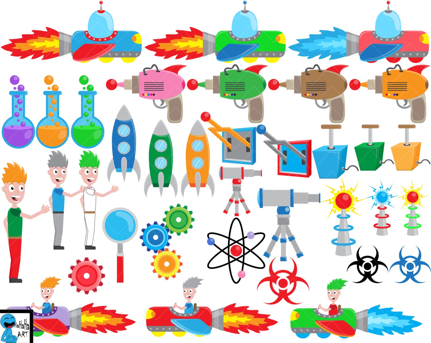 Crazy Scientist Digital Clipart Clip Art Graphics Personal - Etsy