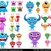 Monsters Set Clipart - Digital Clip Art Graphics, Personal, Commercial ...