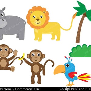 Safari Animals Set Clipart Digital Clip Art Graphics Personal ...