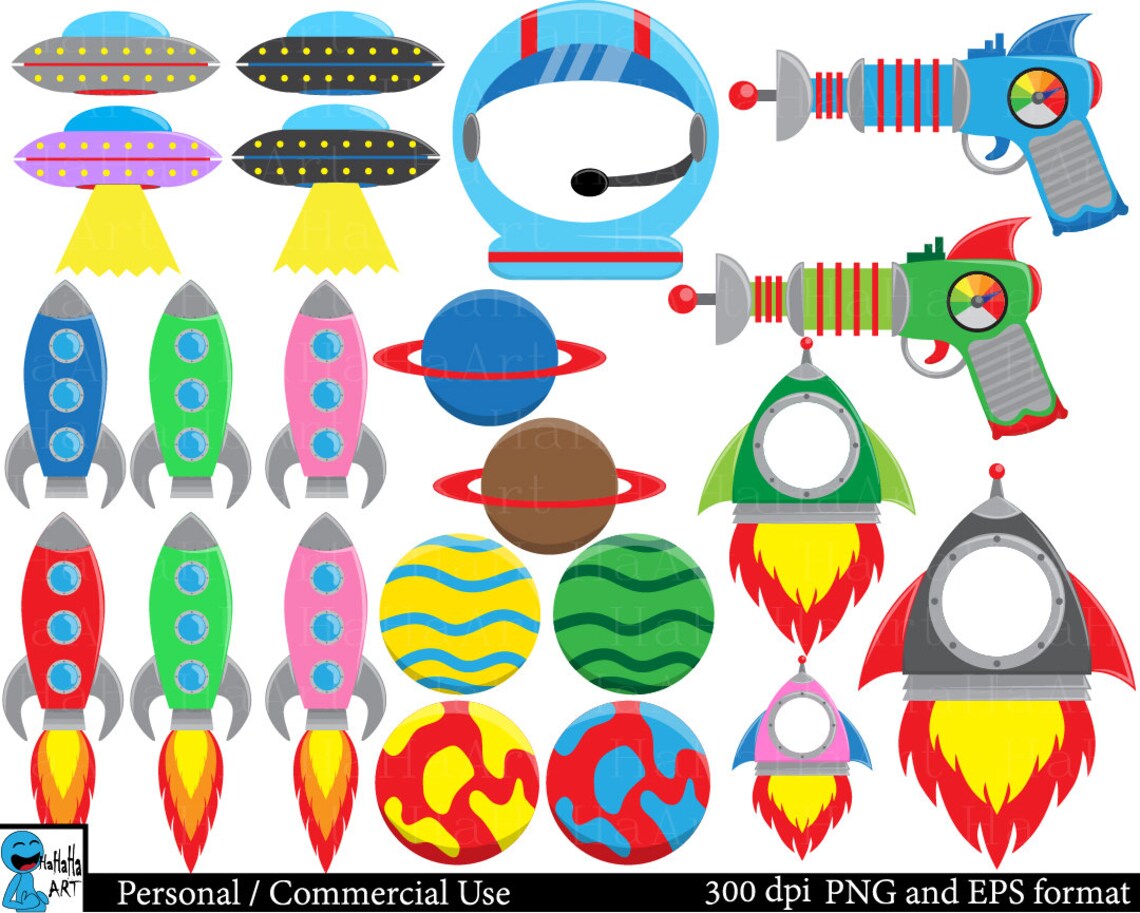 Alien Props Set 2 Set Clipart Digital Clip Art Graphics - Etsy