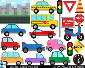 Cars Set Clipart Digital Clip Art Graphics Personal | Etsy
